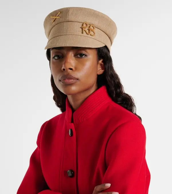 Ruslan Baginskiy Monogram Newsboy Cap - Beige