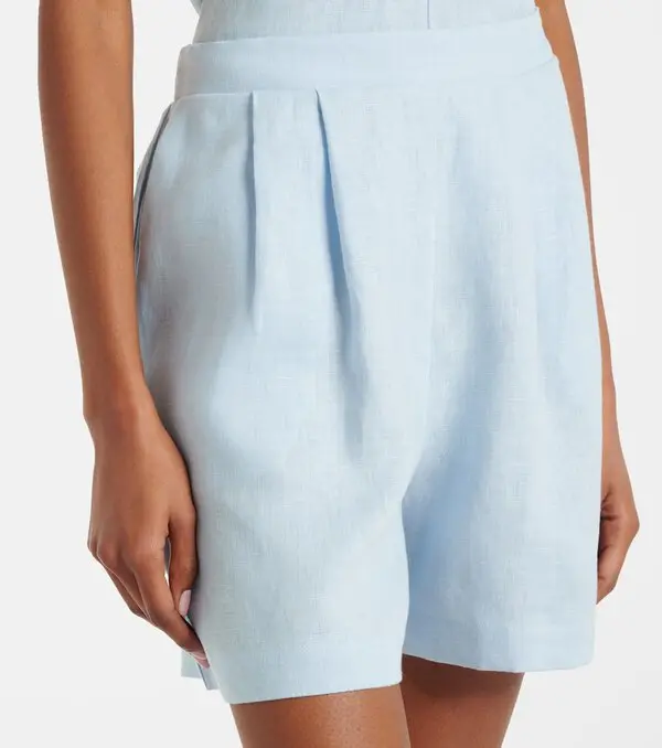 Asceno Dallas Linen Shorts - Blue