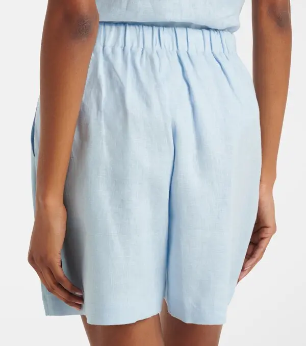 Asceno Dallas Linen Shorts - Blue
