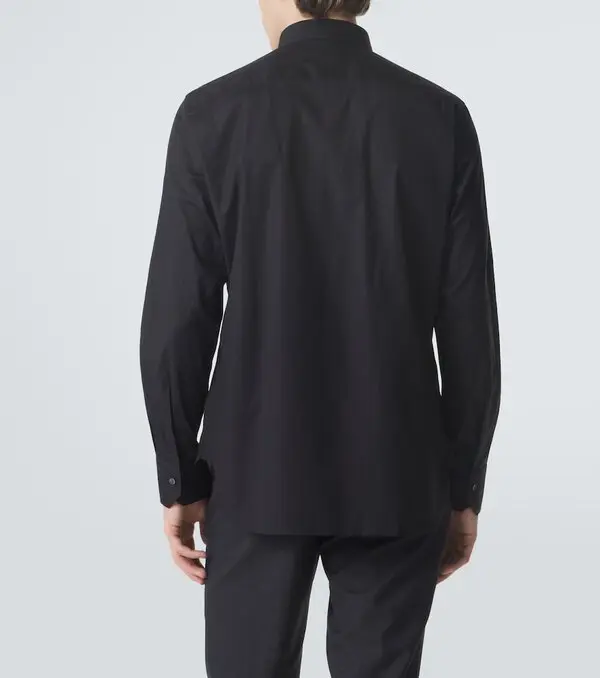 Zegna Cotton-blend Poplin Shirt - Black