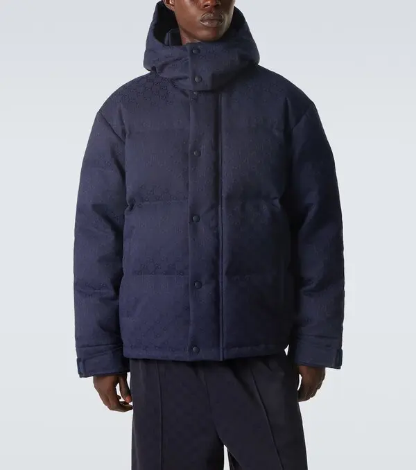 Gucci Gg Canvas Down Jacket - Blue