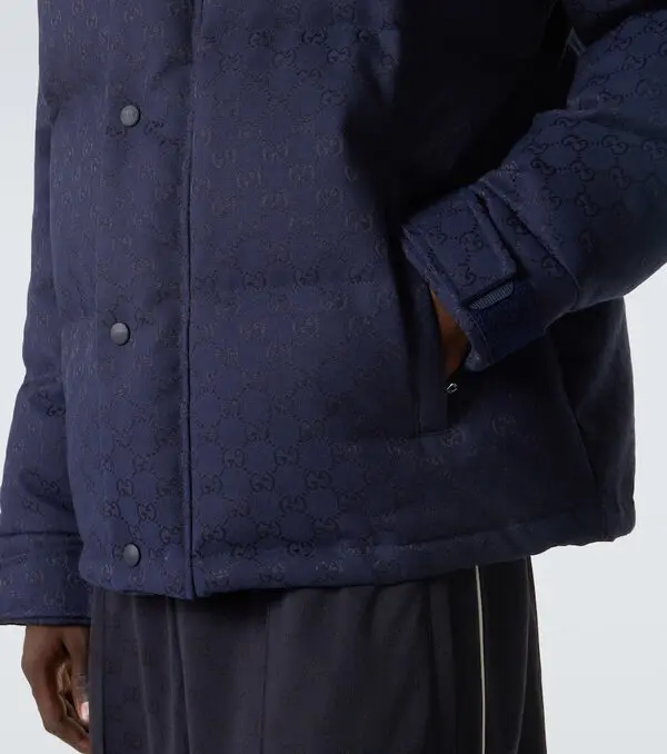 Gucci Gg Canvas Down Jacket - Blue