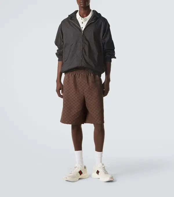 Gucci Gg Jacquard Hooded Jacket