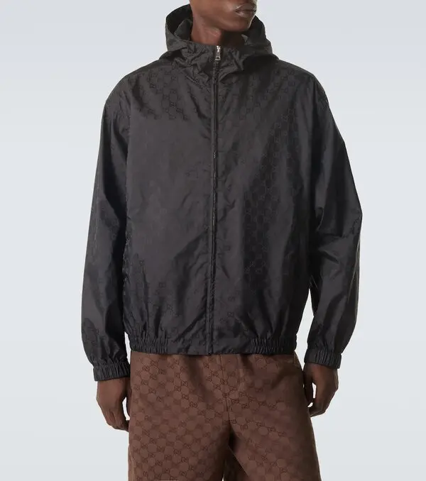 Gucci Gg Jacquard Hooded Jacket