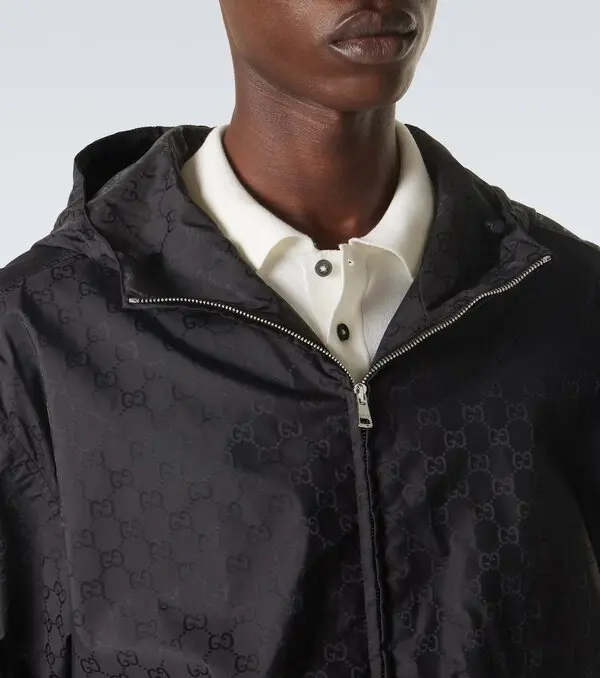 Gucci Gg Jacquard Hooded Jacket