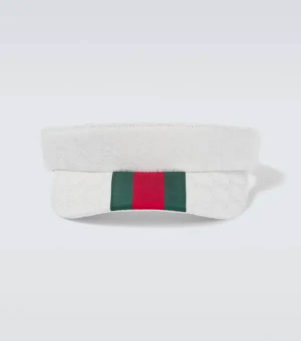 Gucci Web Stripe Gg Canvas Visor - Multicoloured