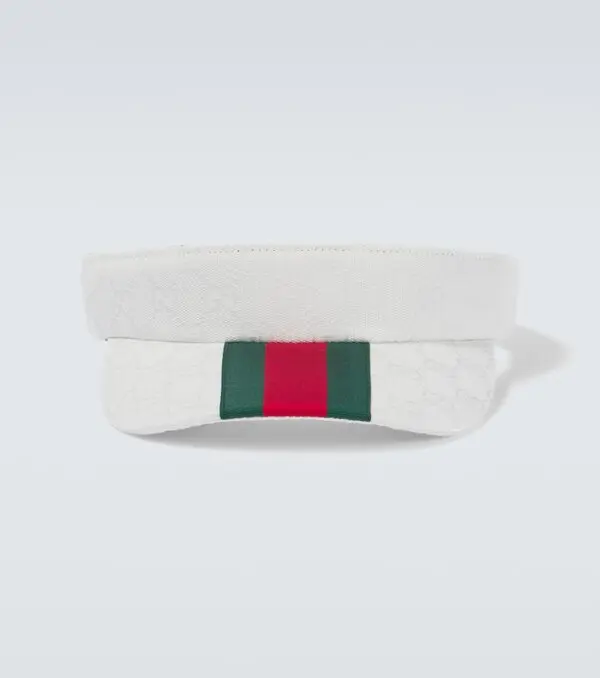 Gucci Web Stripe Gg Canvas Visor - Multicoloured