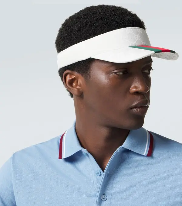 Gucci Web Stripe Gg Canvas Visor - Multicoloured