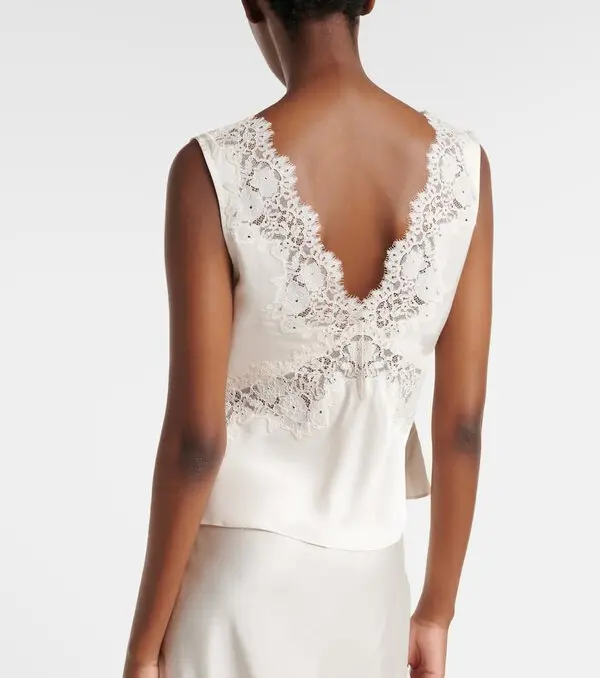 Rixo Emmie Lace-trimmed Top - White