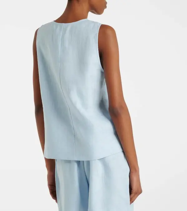 Asceno Manta Linen Top - Blue