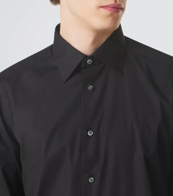 Zegna Cotton-blend Poplin Shirt - Black