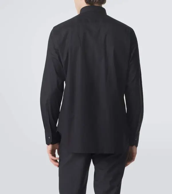 Zegna Cotton-blend Poplin Shirt - Black