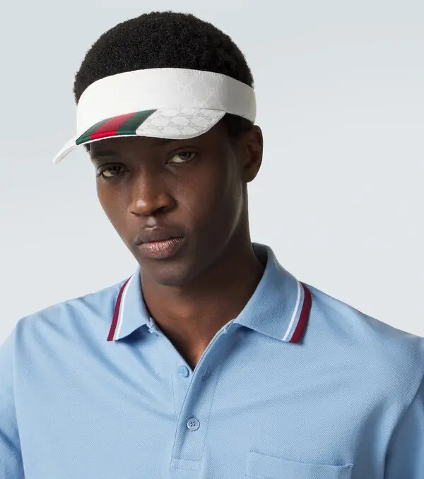 Gucci Web Stripe Gg Canvas Visor