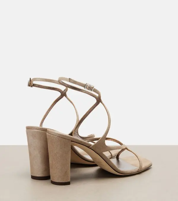 JIMMY CHOO Azie Suede Sandals - Beige