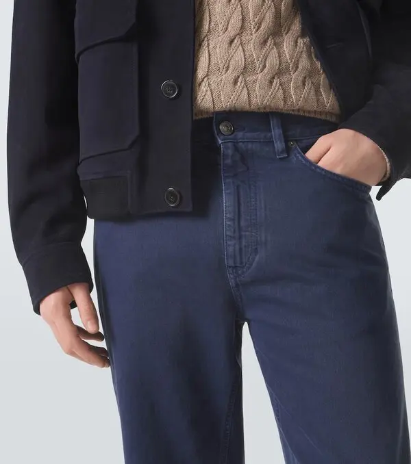 Zegna Roccia Slim Fit Cotton Jeans - Blue