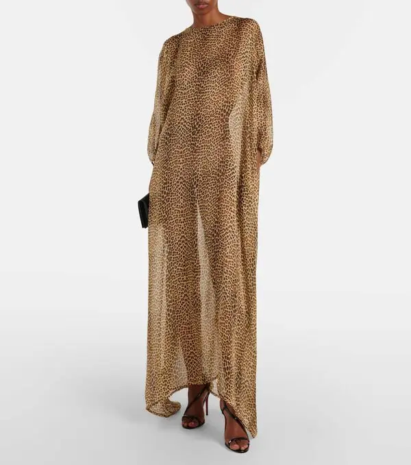 Roberto Cavalli Leopard-print Silk Kaftan