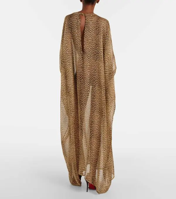 Roberto Cavalli Leopard-print Silk Kaftan