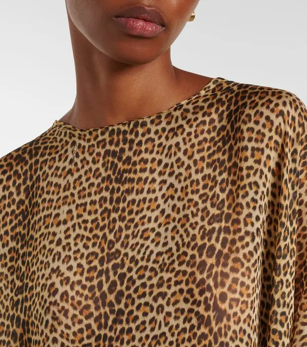 Roberto Cavalli Leopard-print Silk Kaftan