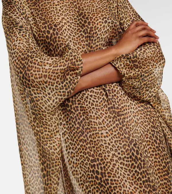 Roberto Cavalli Leopard-print Silk Kaftan