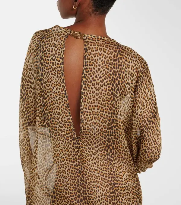 Roberto Cavalli Leopard-print Silk Kaftan