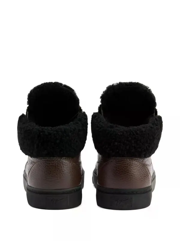 GIUSEPPE ZANOTTI Kriss Hammered Leather Sneakers - Brown