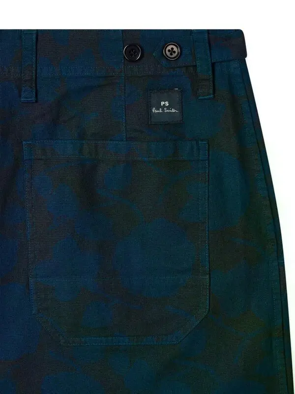 Paul Smith Perforated Floral Cotton Shorts