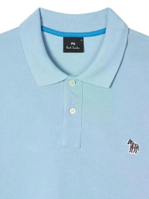 Paul Smith Zebra-patch Polo Shirt - Blue