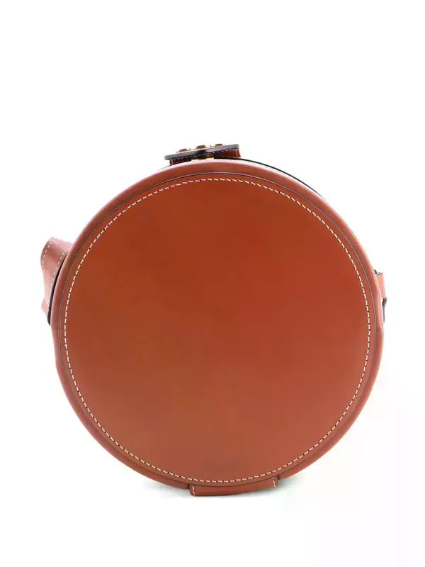 Celine Tambour Bag Triomphe Coated Canvas Medium - Brown