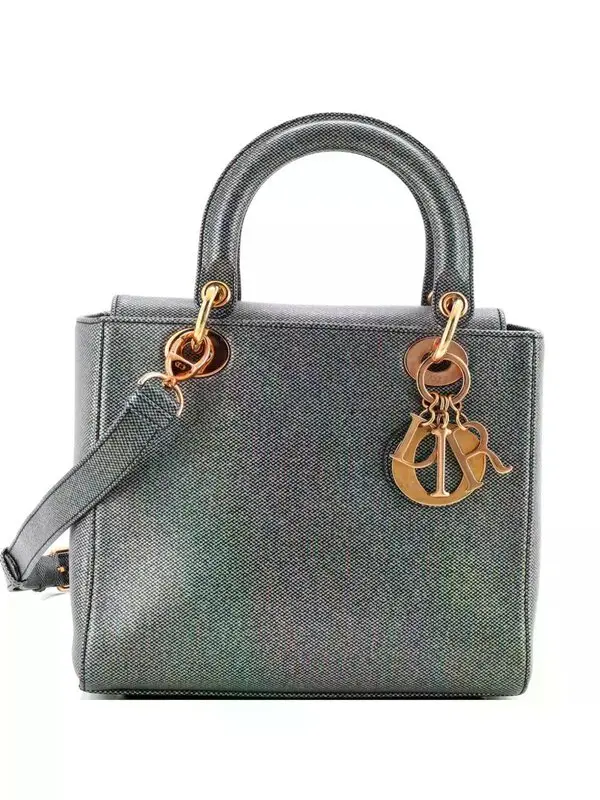 Dior Lady Medium Crossbody Bag Metallic Leather - Multicolour