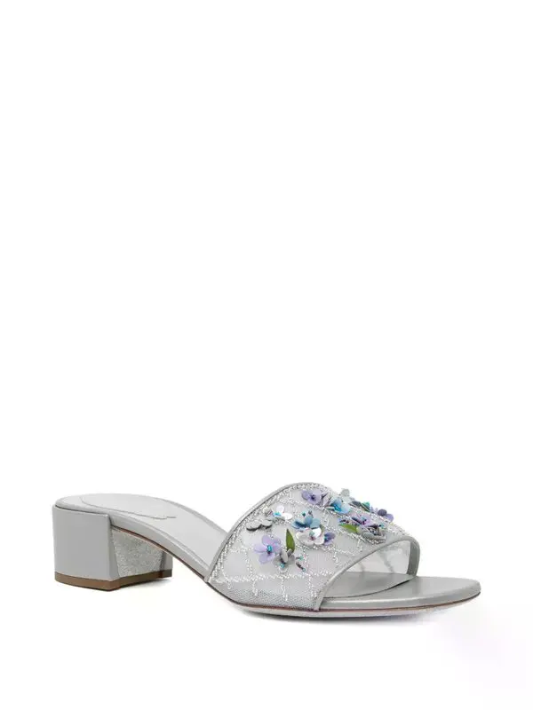 Rene Caovilla 40mm Floral-appliqué Sandals