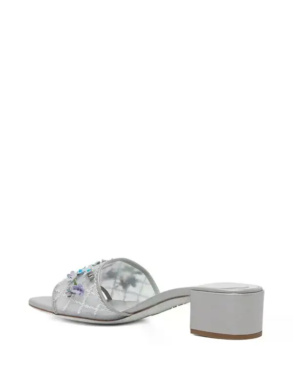 Rene Caovilla 40mm Floral-appliqué Sandals