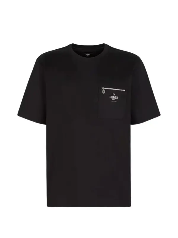 Fendi Zipped-pocket T-shirt - Black