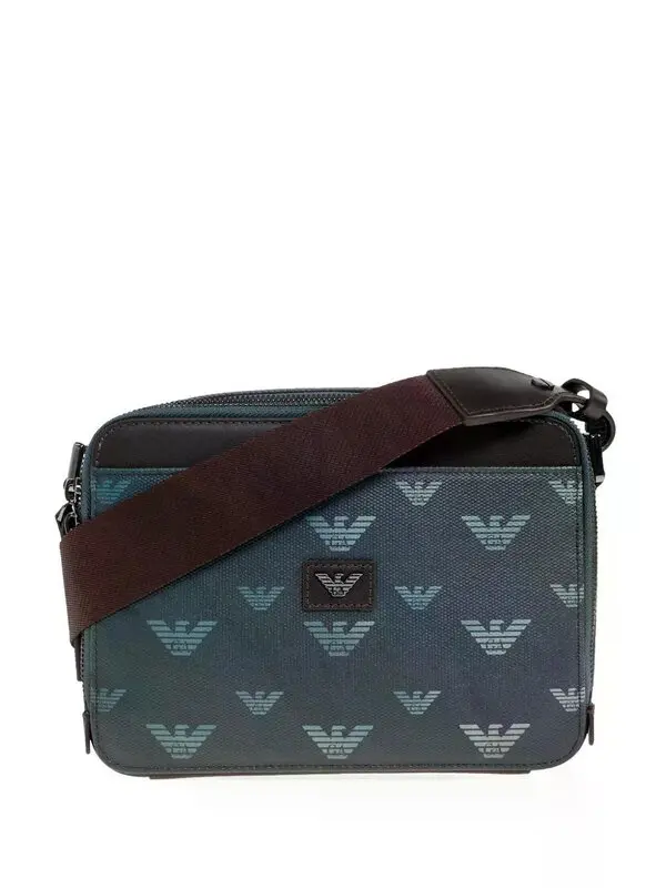 Emporio Armani Logo Pattern Cross Body Bag - Blue
