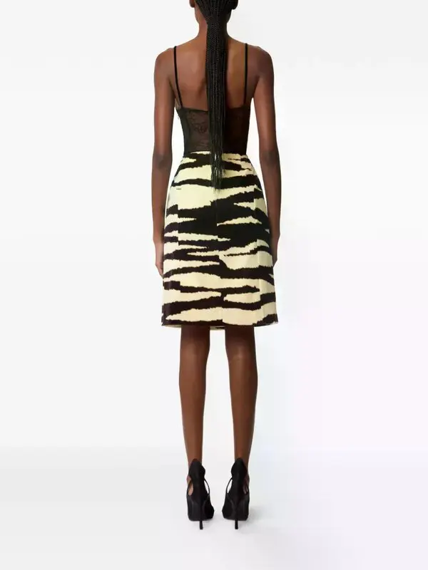 Nina Ricci Zebra Velvet Mini Skirt