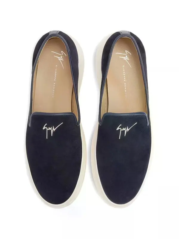 GIUSEPPE ZANOTTI Signature Velour Loafers - Blue