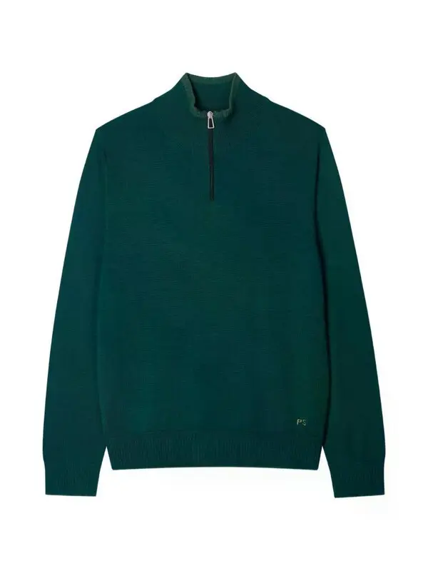Paul Smith Zip Mock-neck Jumper - Green