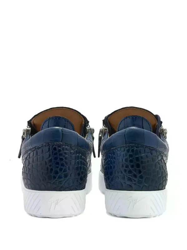 GIUSEPPE ZANOTTI Crocodile-effect Sneakers - Blue