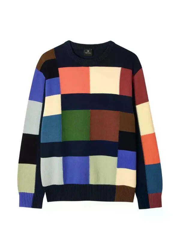 Paul Smith Patchwork Crew-neck Sweater - Blue