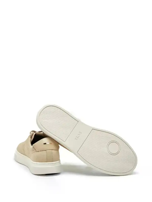 BOSS Lace-up Trainers With Knitted Uppers And Leather Trims