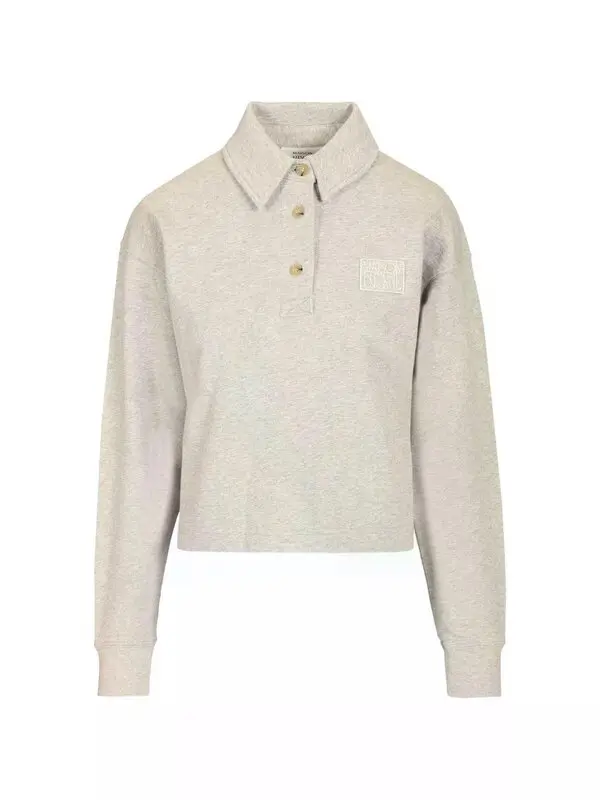Maison Kitsuné Embroidered Polo Knitwear - Grey