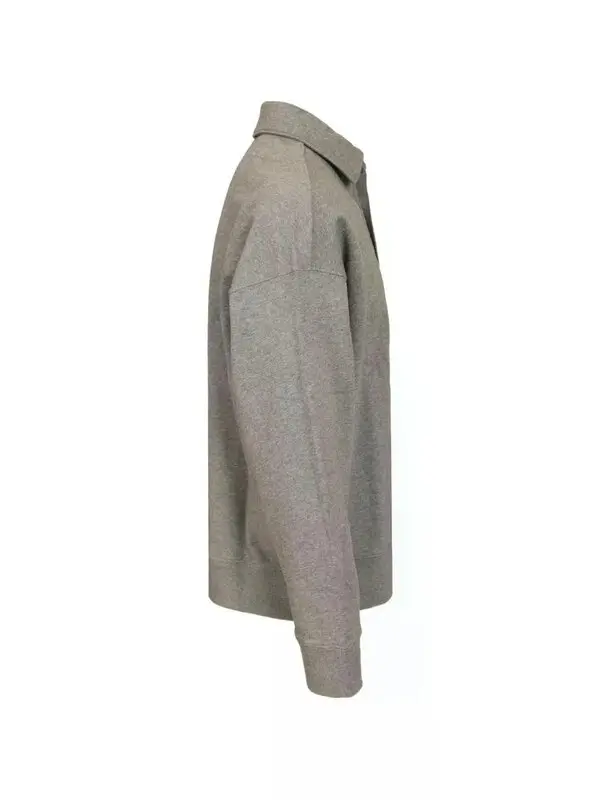 Maison Kitsuné Oversized Embroidered Polo Shirt - Grey