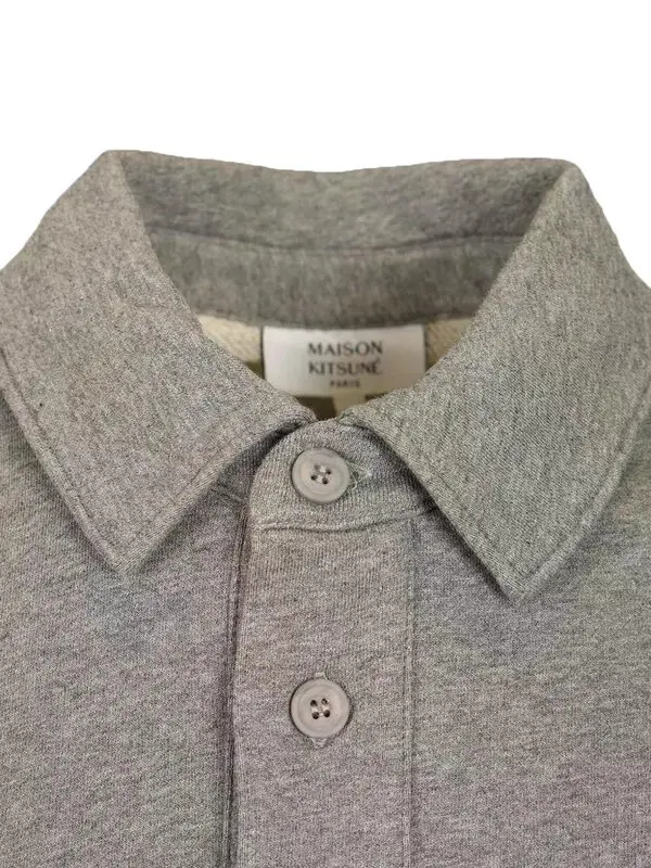 Maison Kitsuné Oversized Embroidered Polo Shirt - Grey