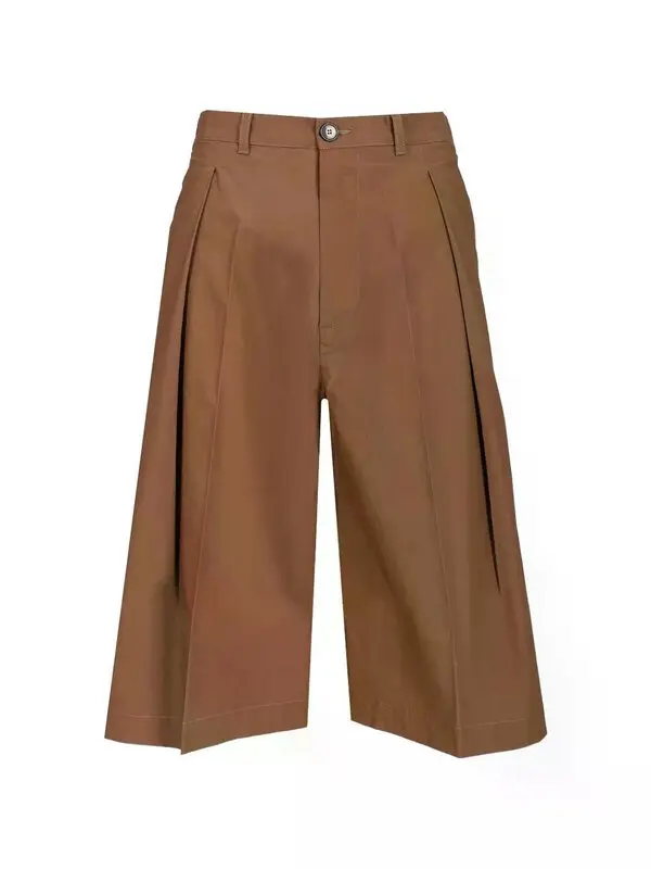 Barena Venezia Amado Vion Pleated Bermuda Shorts - Brown