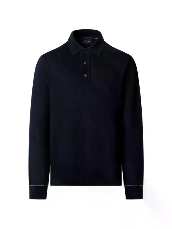 HACKETT Textured Button Polo Shirt