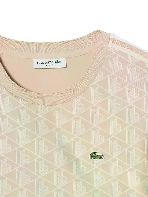 Lacoste Geometric Print Striped T-shirt - Neutrals