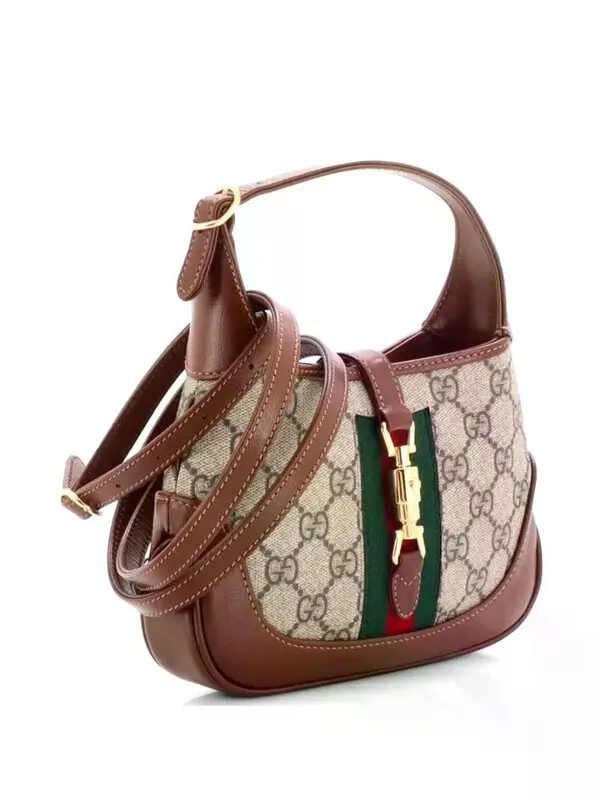 Gucci Jackie 1961 Gg Coated Canvas Mini Hobo Bag - Brown