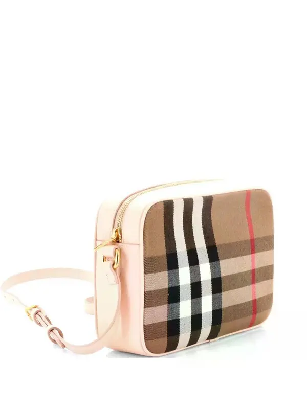 Burberry Camera Bag House Check Canvas Crossbody Bag - Brown