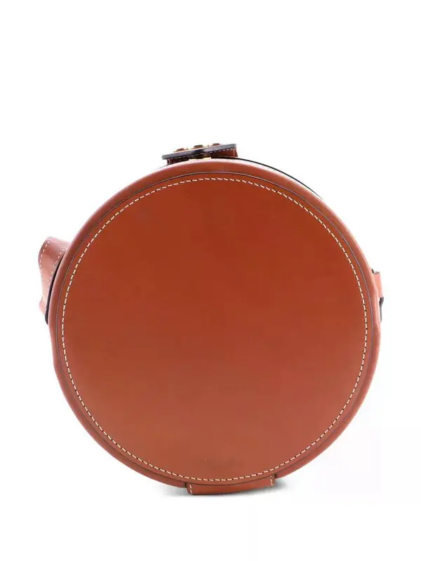 Celine Tambour Bag Triomphe Coated Canvas Medium - Brown