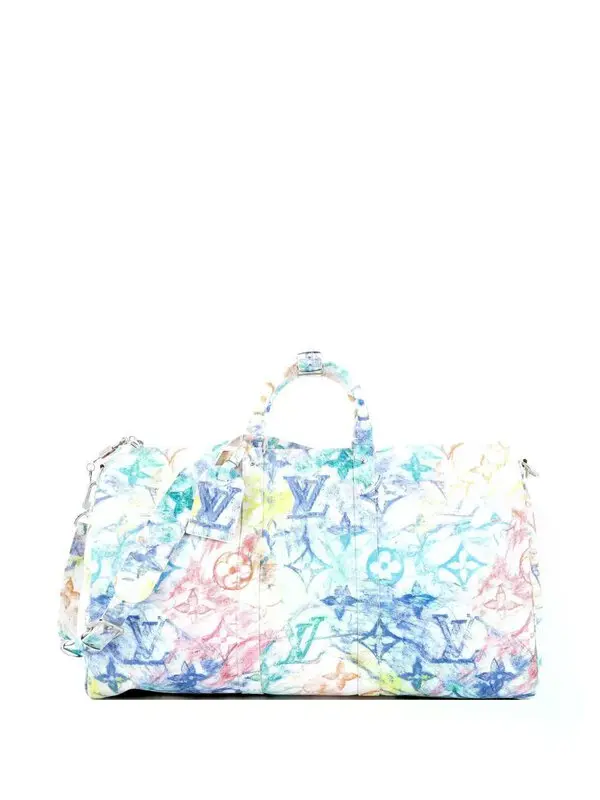 LOUIS VUITTON Keepall Bandouliere 50 Travel Bag Monogram Pastel Multicolor Limited Edition