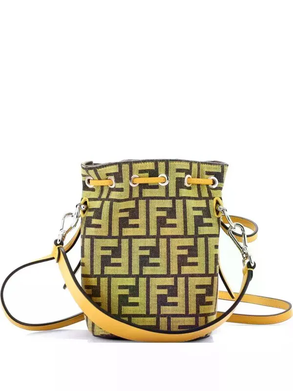 Fendi X Fragment Mon Tresor Zucca Canvas Mini Bucket Bag - Yellow